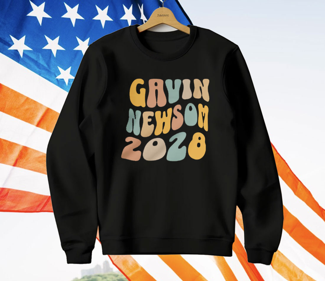Gavin Newsom 2028 Wavy Letters T-Shirt